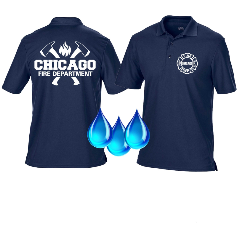Funcional-Polo azul marino, Chicago Fire Dept. con ejes y Standard ...